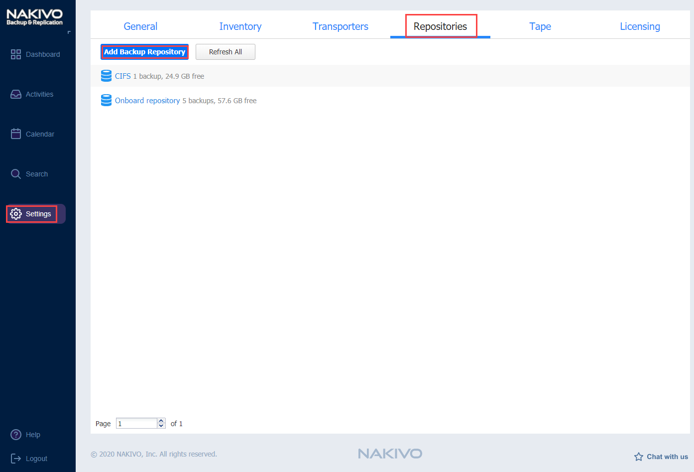 Creating Backup Repositories Creating Backup Repositories